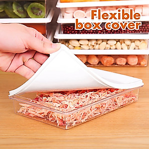 Hemoton Clear Meat Storage Container Bacon Keeper Box Bacon Storage Bins Refrigerator Meat Saver Case Fruit Vegetable Organizer for Home Kitchen 550ml