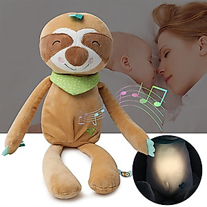 Konig Kids Baby Sleep Soothers, Baby Sleep Aid Plush Toy with Auto Power Off Timer, Night Light Projector, 10 Soothing Lullabies, White Noise Machine