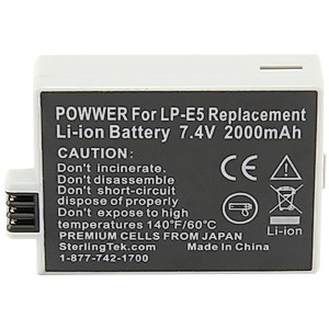 STK LP-E5 Battery Pack for Canon LP-E5 Canon EOS Rebel XS, Rebel T1i, Rebel XSi, 1000D, 500D, 450D, Kiss X3, Kiss X2, Kiss F, LPE5, Canon, Cannon