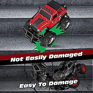 Tecnock Remote Control Cars for Toddlers, 2.4Ghz Off-Road Mini RC Car Trucks for Kids, Durable Car Toy for 3 4 5 6 7 8 Years Old Boys,Gift for Boys Girls,Red