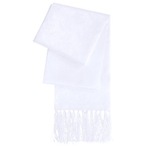 S.H. Churchill & Co. Luxurious Men's Paisley Scarf - Elegant, Soft Silk Blend, Classic Design for Sophisticated Style & Warmth - White