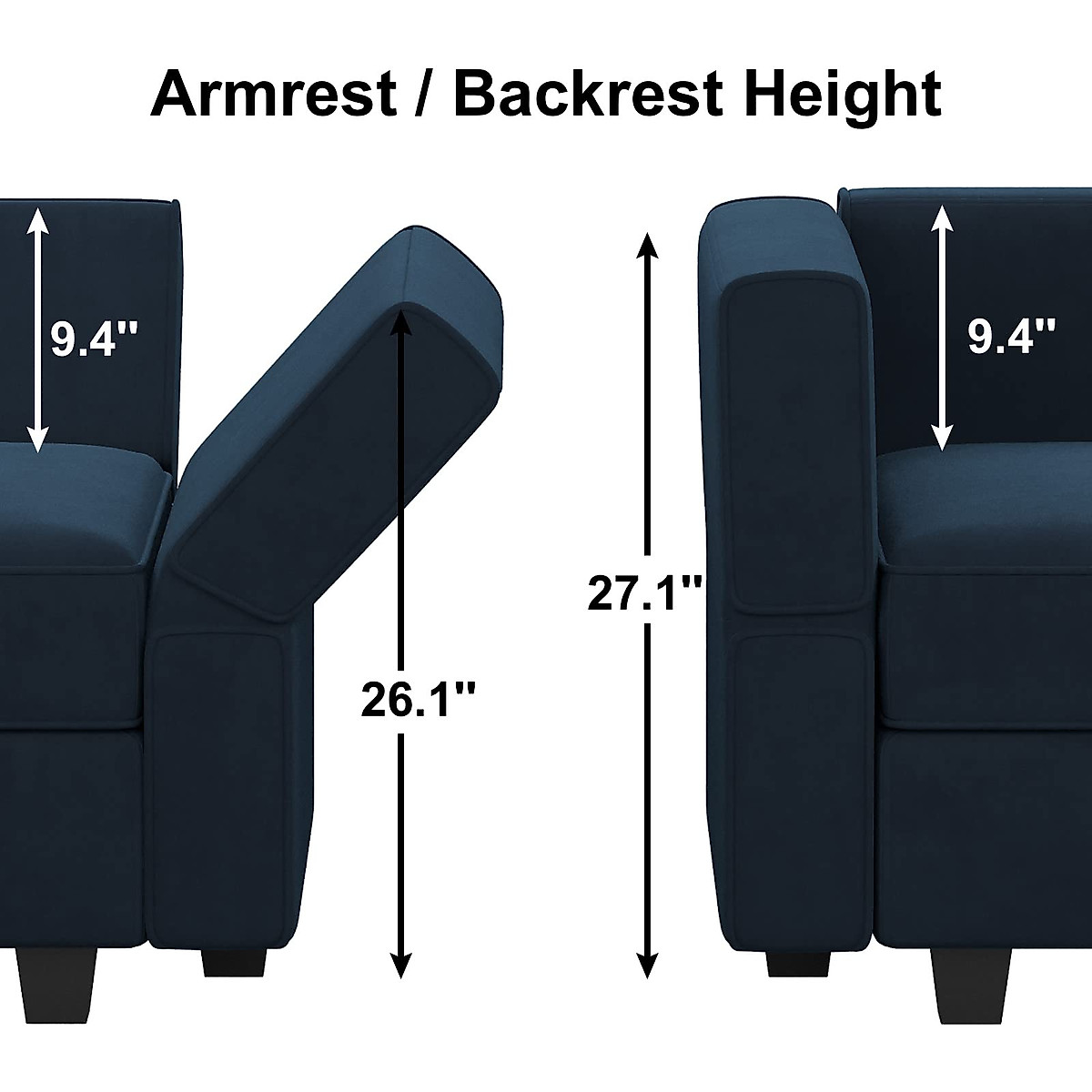 Belffin Modular Large Sectional Sofa with Storage Seat Oversized U Shaped Couch with Reversible Chaise Modular Sofa Set with Ottoman Velvet Blue