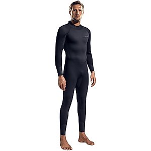 Dark Lightning Full Body Wetsuit Men and Women, 3/2mm Wet Suit Womens Mens Diving Surfing Snorkeling Kayaking Water Sports (Men - Black-3/2mm, Medium)