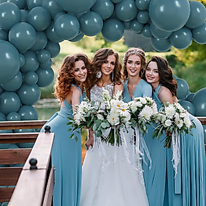 Fxozru Slate Blue Balloons Arch Garland Kit 108Pcs 18/12/10/5 Inch Different Sizes Dark Teal Balloons for Birthday Wedding Bridal Baby Shower Decorations Party Supplies