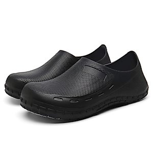 Non Slip Chef Shoes Women Zapatos De Cocina para Hombres Closed Toe Clogs Water Proof Comfortable Kitchen Work Shoe for Men Food Service Indoor Outdoor Restaurante Black/Size 7