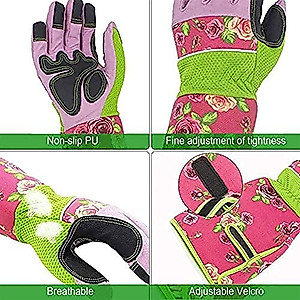 Qchengsan Long Gardening Gloves for Women, Heavy Duty Rose Pruning Thorn Proof Garden Work Gloves Gauntlet, 37CM Long Sleeves Protect Your Arms Until The Elbow, Gardening Gifts For Women Gardeners