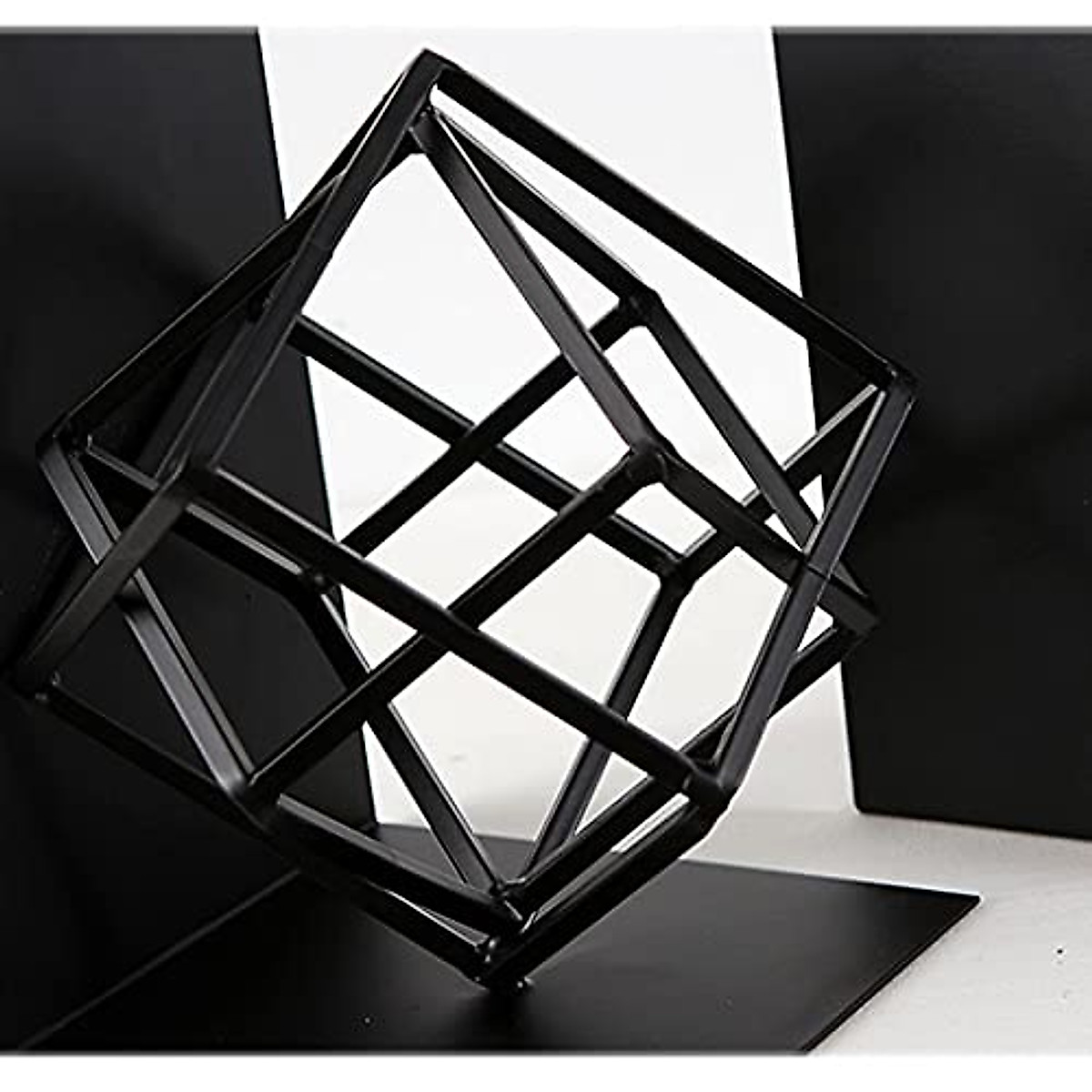 Book Ends for Shelves Desktop Geometric Bookends Bookshelf Iron Anti-Moving Bookend Student Desk Book Ends Book Racks Office File Storage Racks Office Book Stand