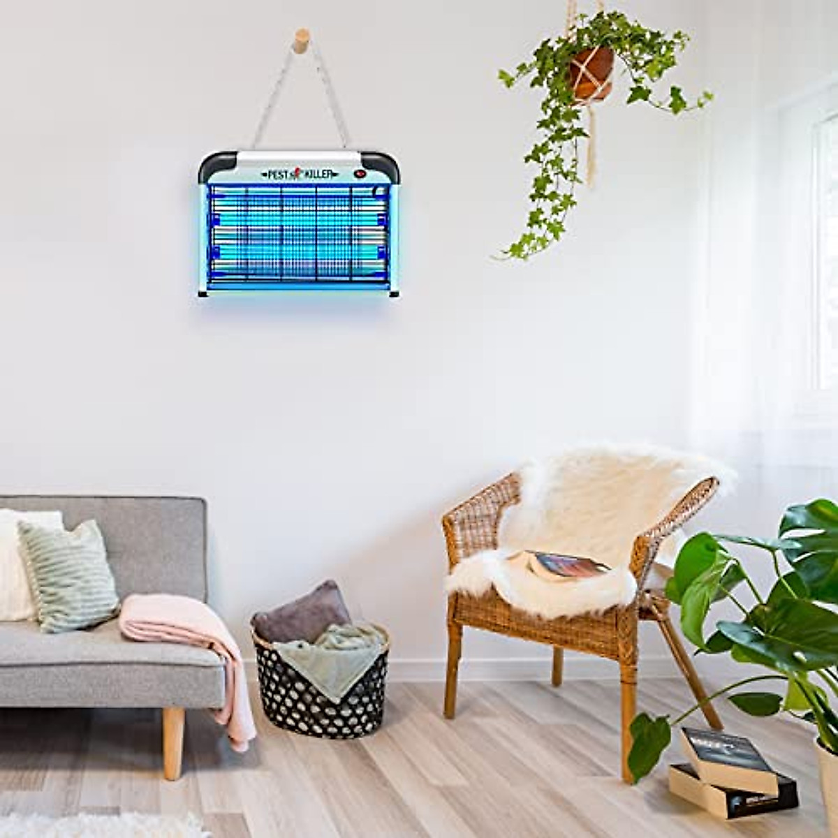 Bug Zapper Indoor,Powerful 2800V Electric Mosquito Fly Zapper,Insect Killer Lamp & Repellent with 20W UV Light,Plug-in Home Pest Control Bug Catcher/Eliminator/Eradicator for Gnat,Fruit Fly,Moth