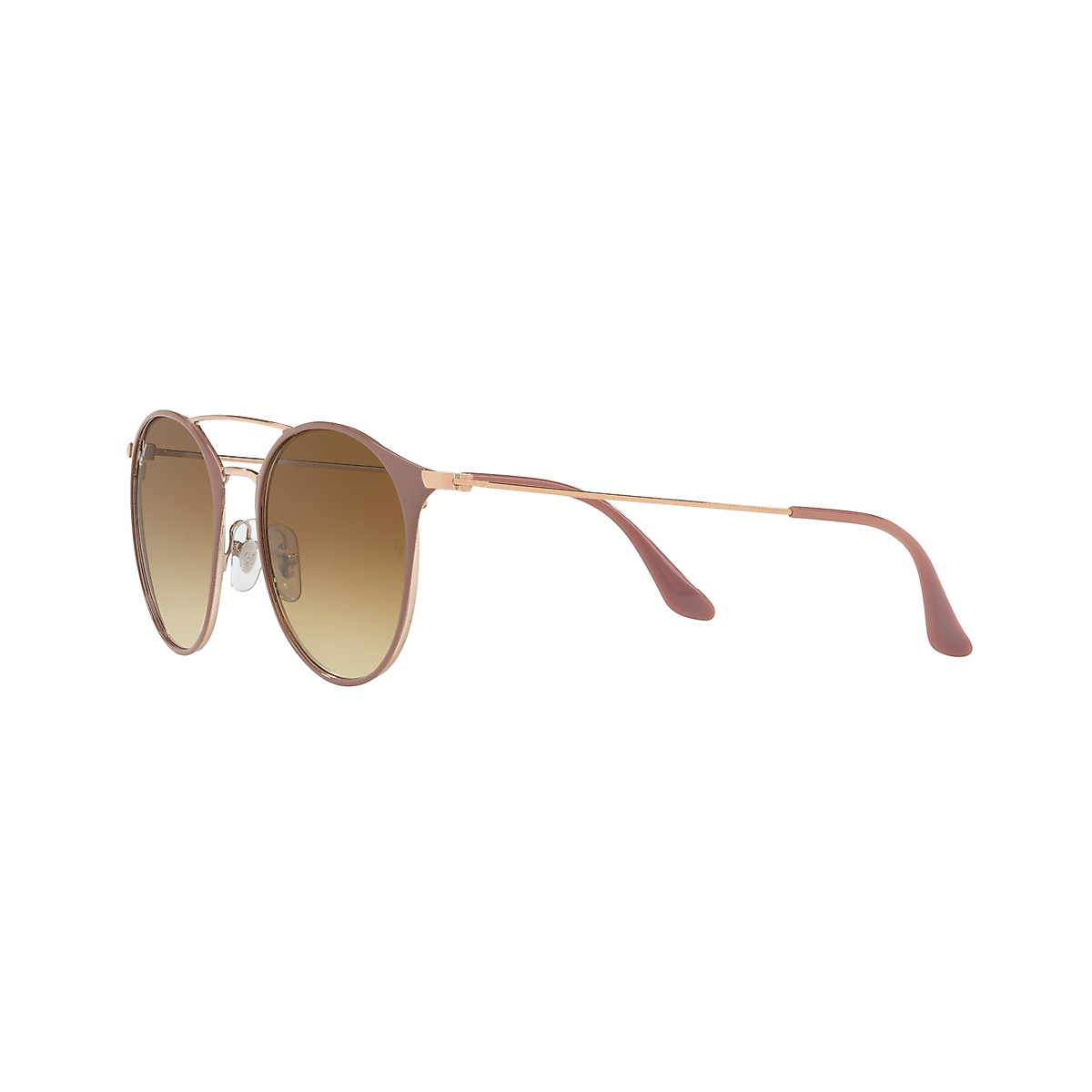 Ray-Ban RB3546 Round Sunglasses, Beige On Copper/Clear Gradient Brown, 49 mm