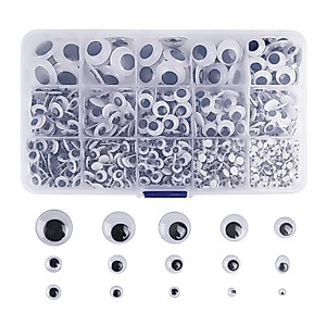 KUUQA 1220 Pieces Self Adhesive Wiggle Googly Eyes (Assorted Sizes)