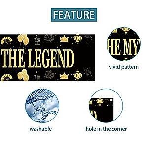 The Man The Myth The Legend Banner Backdrop Decorations, Father Day /Dad’s Birthday Party Gift Photo Booth Props Porch Sign Supplies, Retirement Party Décor for Outdoor Indoor (9.8x1.6ft)