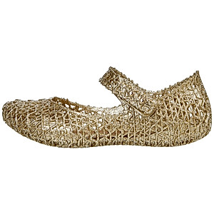 mini melissa® Campana Papel BB Toddler Shoes – Synthetic Construction – Cushioned Footbed – Round Toe Gold 10 Toddler M