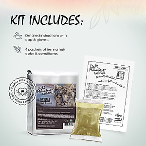 Light Mountain Henna Hair Color & Conditioner - Dark Chocolate Hair Dye for Men/Women, Organic Henna Leaf Powder and Botanicals, Chemical-Free, Semi-Permanent Hair Color, 16 Oz