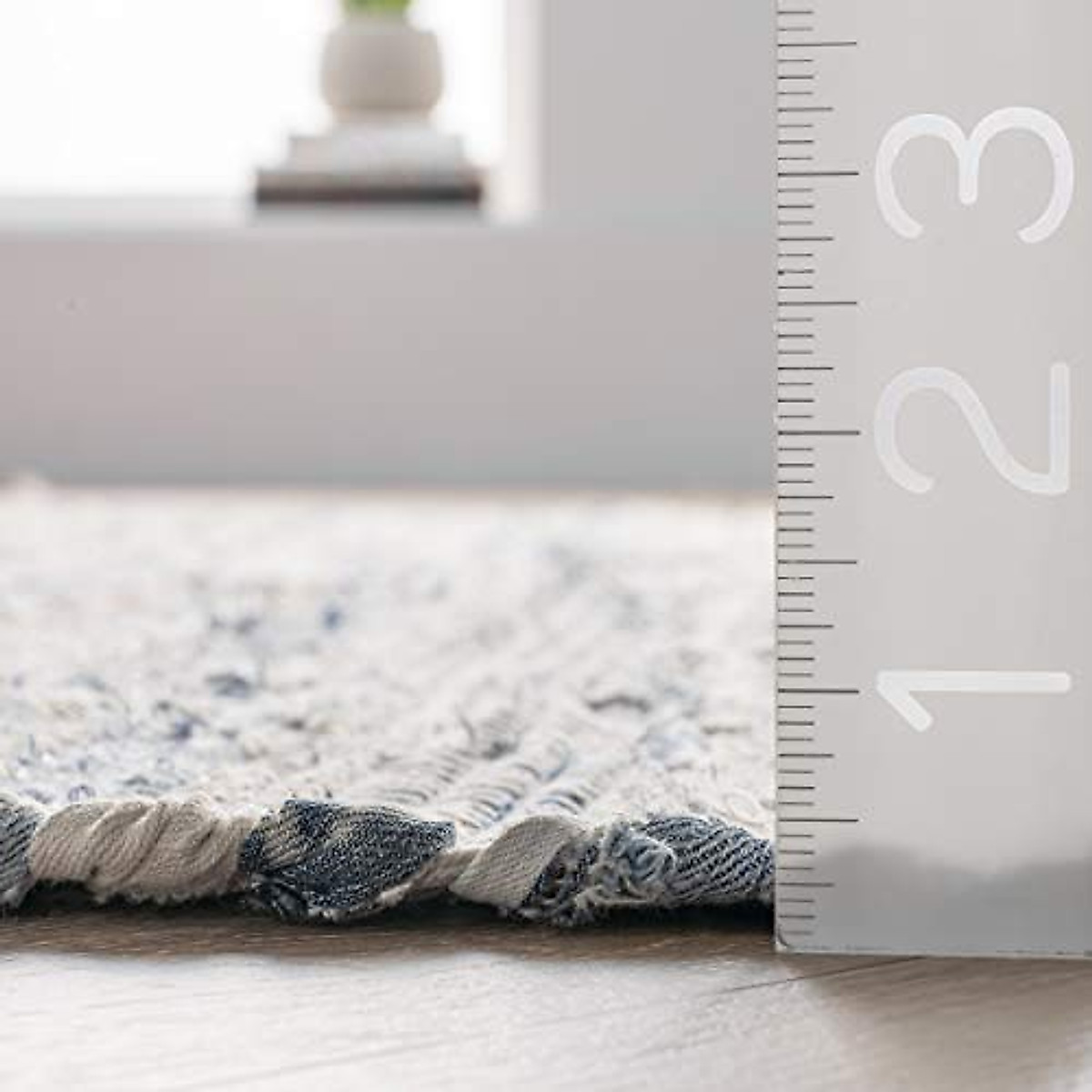 nuLOOM Maile Denim Stripes Runner Rug, 2' 6" x 8', Blue