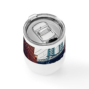 CafePress George Washington Bridge Ne Insulated Wine Tumbler 12 oz