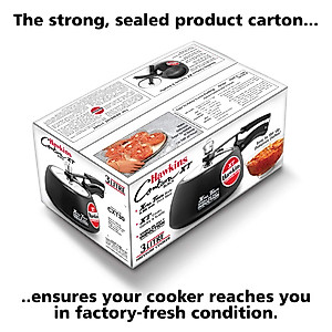 Hawkins CXT30 Contura Hard Anodized Induction Compatible Extra Thick Base Pressure Cooker, Black, 3L, 3 L