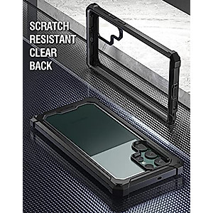 Poetic Guardian Case [6FT Mil-Grade Drop Tested] Designed for with Samsung Galaxy S22 Ultra 5G 6.8" (2022), Built-in Screen Protector Work with Fingerprint ID, Full Body Shockproof Case, Black/Clear