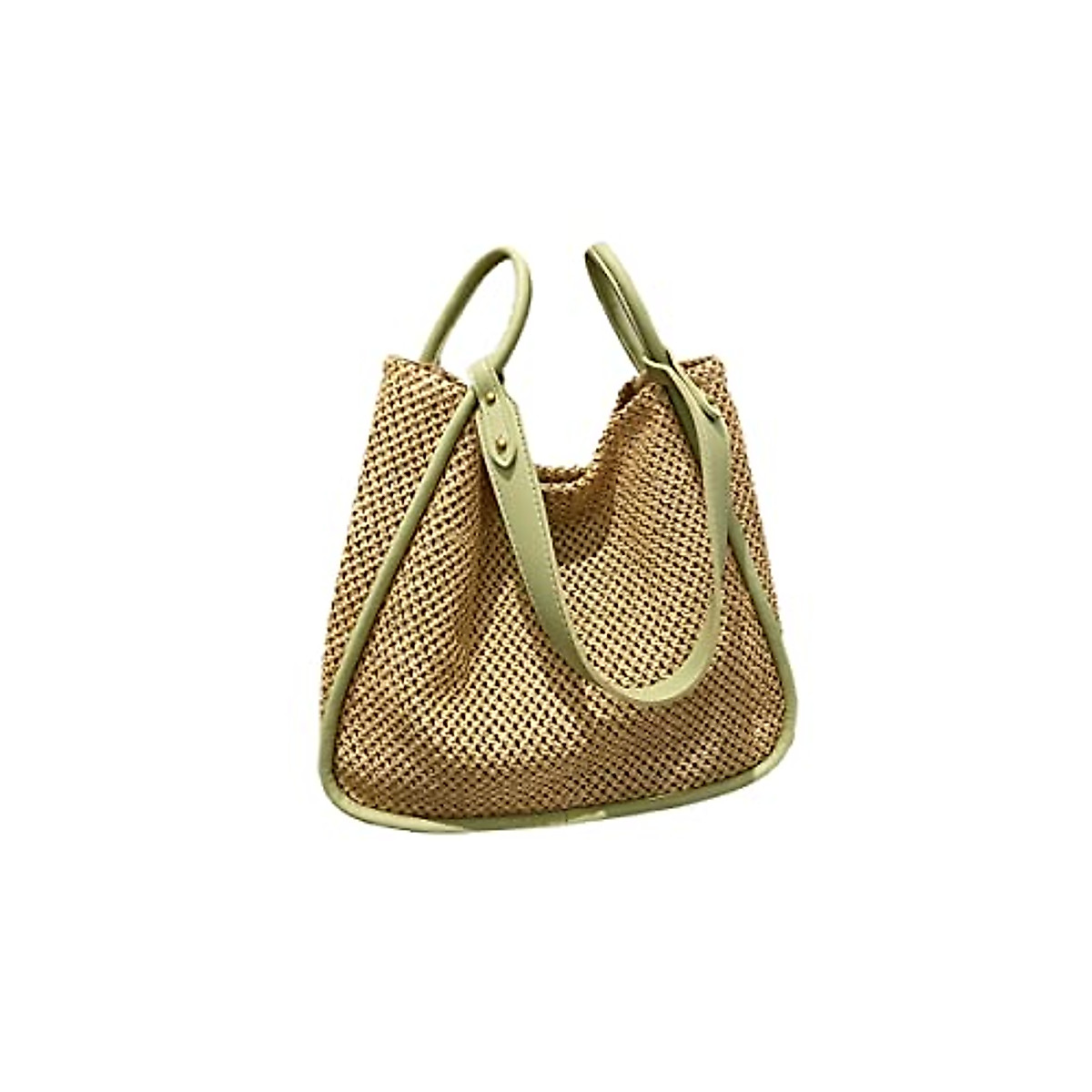 Ulisty Women Straw Bag Weave Tote Bag Summer Beach Bag Shoulder Bag Top Handle Bag Handbag 2 Pcs Set green