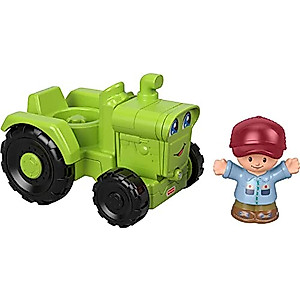 Fisher-Price Little People Toddler Farm Toy Helpful Harvester Tractor & Farmer Figure For Pretend Play Ages 1+ Years