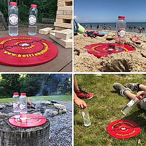 BOTTLE-BULLSEYE™ Game. Official Game Kit. Fun Family Game. Play Indoors or Outdoors. Made in The USA. Great for Family Game Night, Parties, picnics, Camping, Tailgating. Durable Target & Bottles!