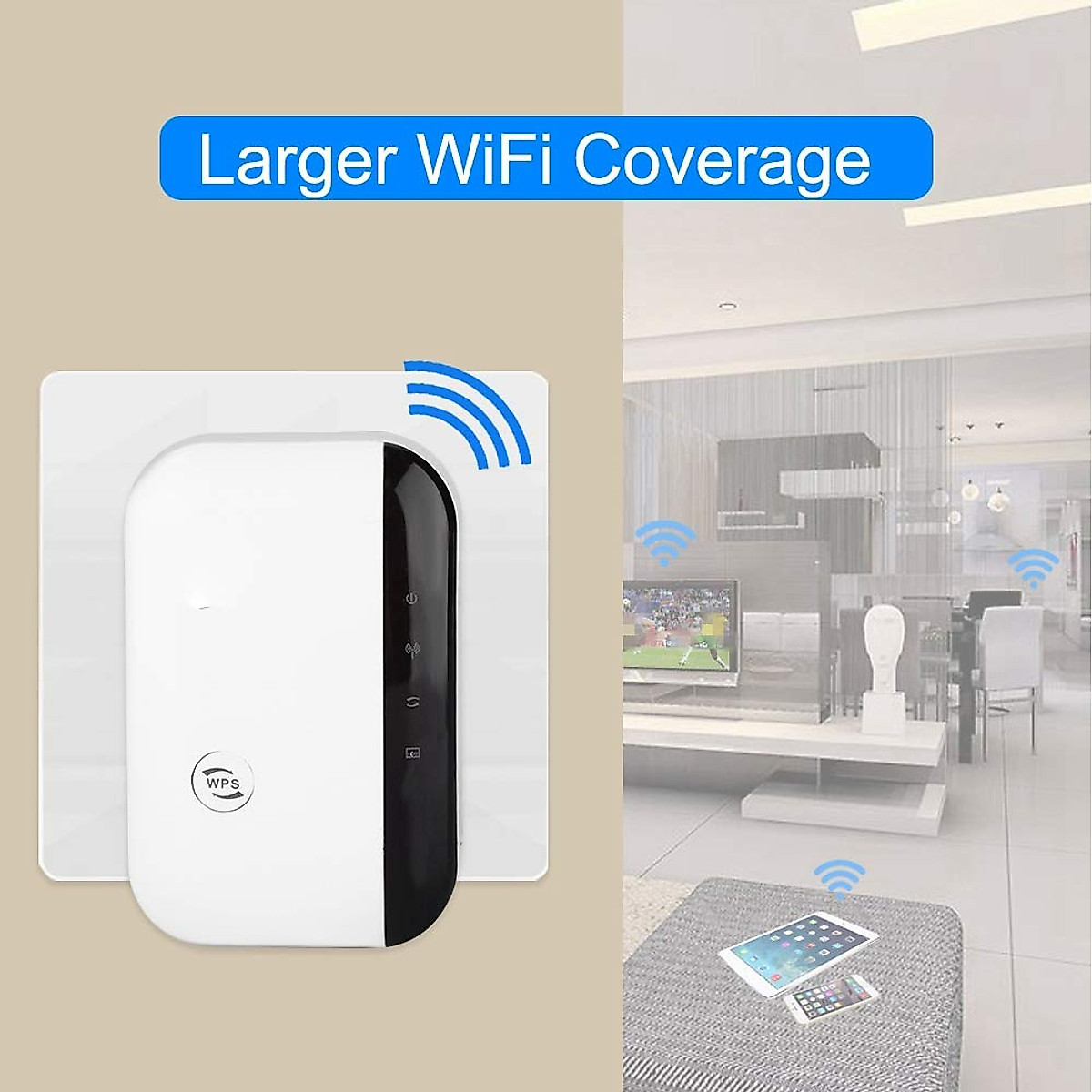 Range Extender Up to 300M /Relay Mode Mini Access Point Reapter Booster Internet Amplifier 2.4GHz-2.4835GHz Fast Data with WPS Encryption(US Plug)