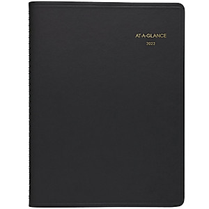 AT-A-GLANCE 2022 Two Person Daily Appointment Book & Planner by AT-A-GLANCE, 8" x 11", Large, Black (7022205)