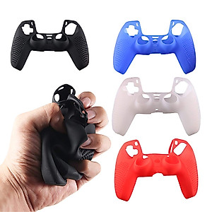 Paddsun PS5 Silicone Controller Grip Case Cover Skin Hand Grips for Play Station 5 Protector Anti-Slip Cover, Pack of 4