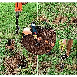 2 Pack Auger Drill Bit for Planting 3"x12" and 1.6"x9" Spiral Drill for Planting Flower Garden Auger Hex Drive Drill, Hole Digger Auger Set for 3/8” Hex Drive Drill