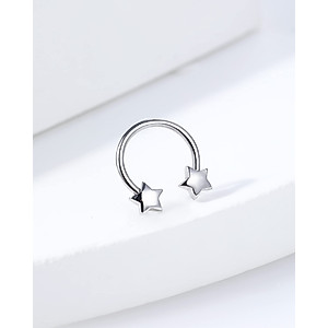 Jewseen 16g Septum Ring Star Septum Jewelry Cartilage Earring Hoop Helix Piercing Jewelry Surgical Steel Tragus Earrings Daith Earrings Nose Ring Hoop for Women and Men