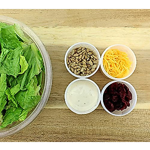Salad Dressing Condiment Containers (6-Pack); 2-Ounce To-Go Plastic Mini Food Storage Jars for Lunch Boxes; Carry Up to 4 Tablespoons