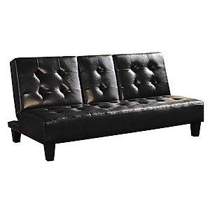Milton Greens Stars 7502 Verano Futon Sofa Bed with Cup Holder, Black