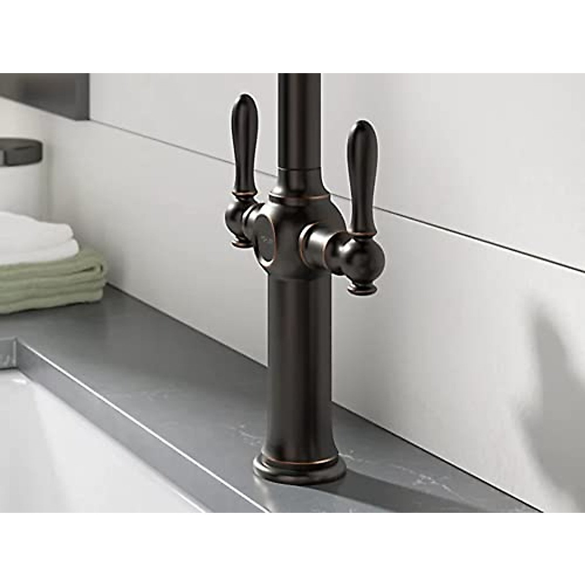 KOHLER K-R24937-SD-VS Neuhaus Pull Down Kitchen Faucet, 2-Spray Faucet, Kitchen Sink Faucet with Pull Down Sprayer in Vibrant Stainless