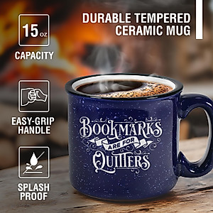 Bad Bananas Librarian Gifts Mug Bookmarks Are For Quitters 15 oz Coffee/Tea Mug Gift for Book Lovers Women