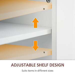 HOMCOM Kitchen Island on Wheels, Rolling Cart with Rubberwood Top, Spice Rack, Towel Rack and Drawers for Dining Room, White