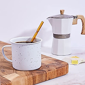 Sweeter Glass Drinking Straw Set | 3-Piece Sleek and Colorful Reusable Straws | 8MM x 10MM | Hot or Cold Drink | Eco-Friendly | Dishwasher Safe (Gold/Light Green/Orange)