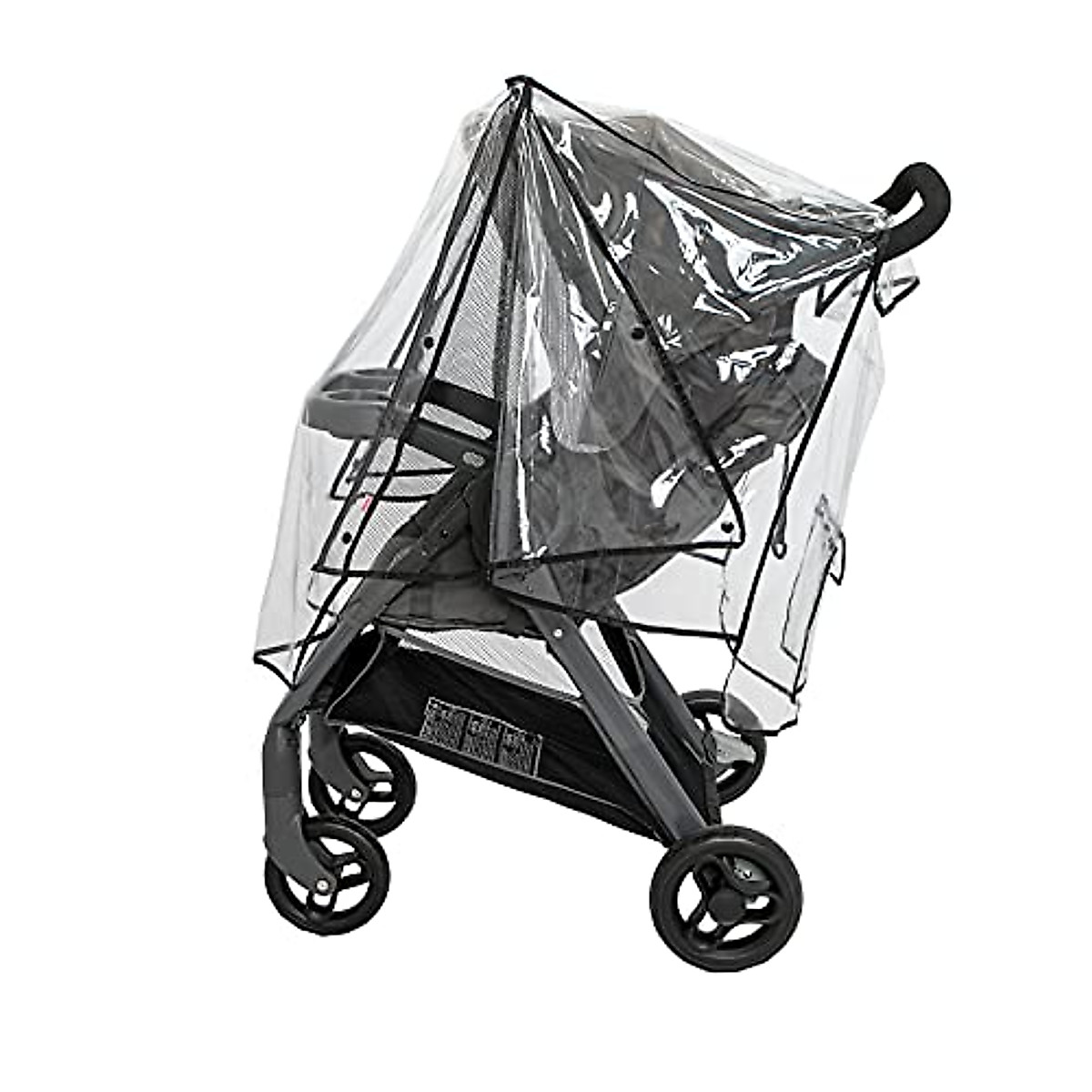 Nuby Deluxe Stroller Weather Shield, Clear Plastic Cover with Storage Pocket & Vented Sides