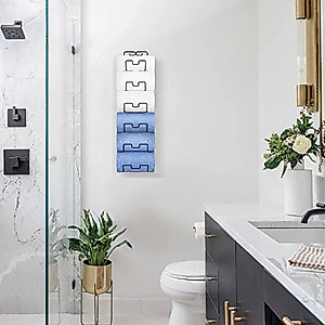 Bextsrack Towel Rack Wall Mounted Metal Wine Rack Towel Holder Organizer for Storage of Bathroom Towels, Washcloths, Hand Towels, Black