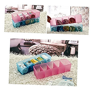 HEMOTON Square Silicone Mold Plastic Storage Box Underwear Drawer Storage Bag Household Products Panties Plastic Underwear Organizer Net Pillow Drying Mesh