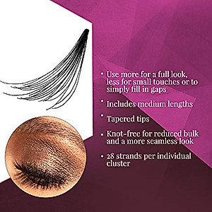 Ardell False Eyelashes Double Up Individuals Knot-Free Medium Black 4 Pack