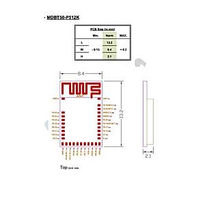 MDBT50-P512K Nordic nRF52833 Module (18 GPIO) PCB Antenna Bluetooth Zigbee Thread Module BT5.2 FCC IC CE MIC Telec KC SRRC RCM NCC