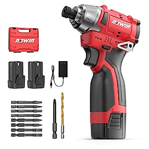 Cordless Impact Driver Kit 16.8V Max Torque 140Nm（105ft-lbs）High Rotation Electric Impact Driver Brushless Motor Continuously Variable Rechargeable 1/4" impact driver 2.0Ah Batteries