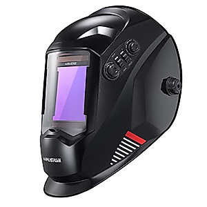 Manusage Large Viewing Screen True Color Solar Power Auto Darkening Welding Helmet, Wide Shade 4/5-9/9-13 for Tig Mig Arc Weld Grinding Welder Mask,16800FSH