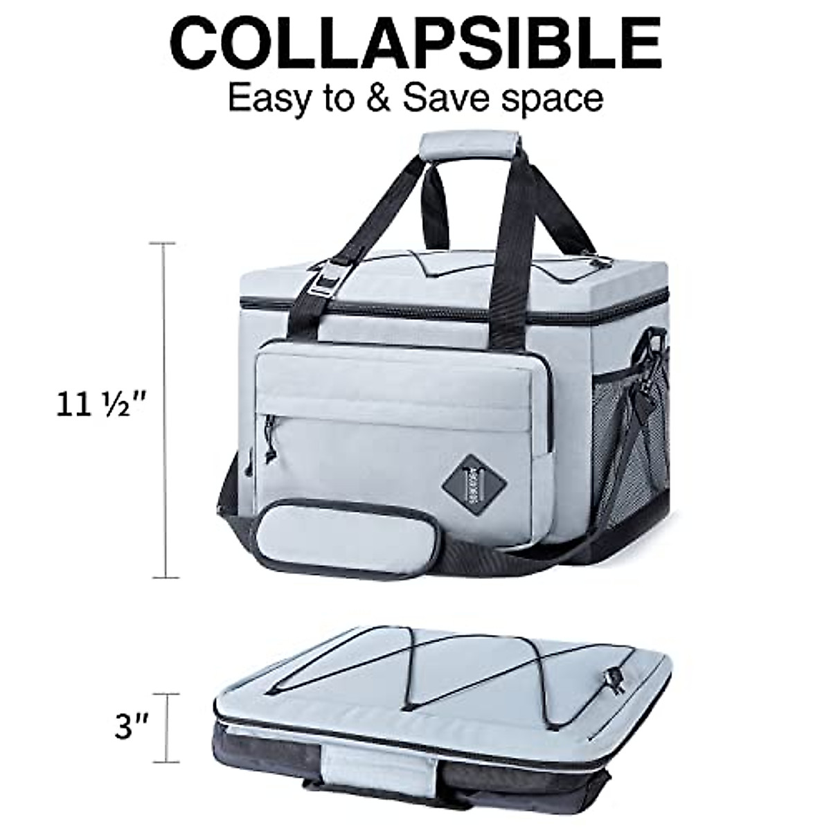 Soft Cooler Bag 48-Can Insulated Soft Cooler Large Collapsible Cooler Bag 35L Lunch Coolers for Picnic, Beach, Work, Trip