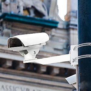 wsdcam CCTV Security Camera Universal Mounting Bracket for Corner Wall & Utility Pole, 90° Rotation Adjustable Indoor Outdoor Monitor Camera Mount with 2 Loops for Dome Camera/IP Camera/CCTV Camera