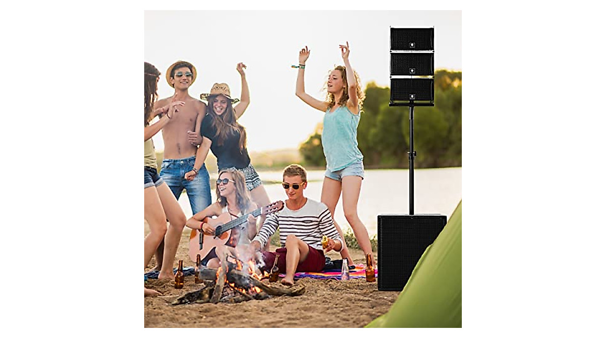 PRORECK Club 8000 18-inch 8000W P.M.P.O Stereo DJ/Powered PA Speaker System Combo Set 6 Line ...