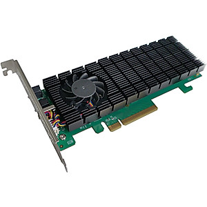 HighPoint Technologies 2-Port M.2 SSD6202A NVMe Boot RAID Controller for VMware ESXi & Virtualization Systems, Green