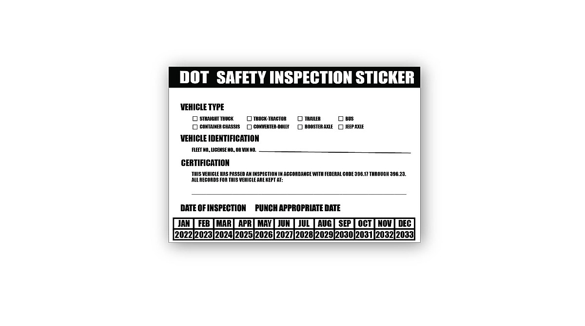 DOT Inspection Stickers - Compliant & Durable 10 Pack