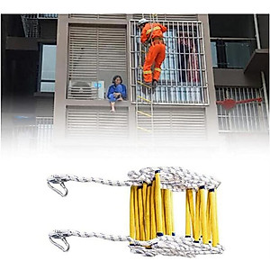Escape Ladder for Apartment, Soft Fire Ladder Fire Escape Ladder Escape Rope Ladder 2 Story Emergency Safety Rope Ladders with Hooks Flame Ladder for Home Climbing Fire Escape (Size : 8m/26ft)