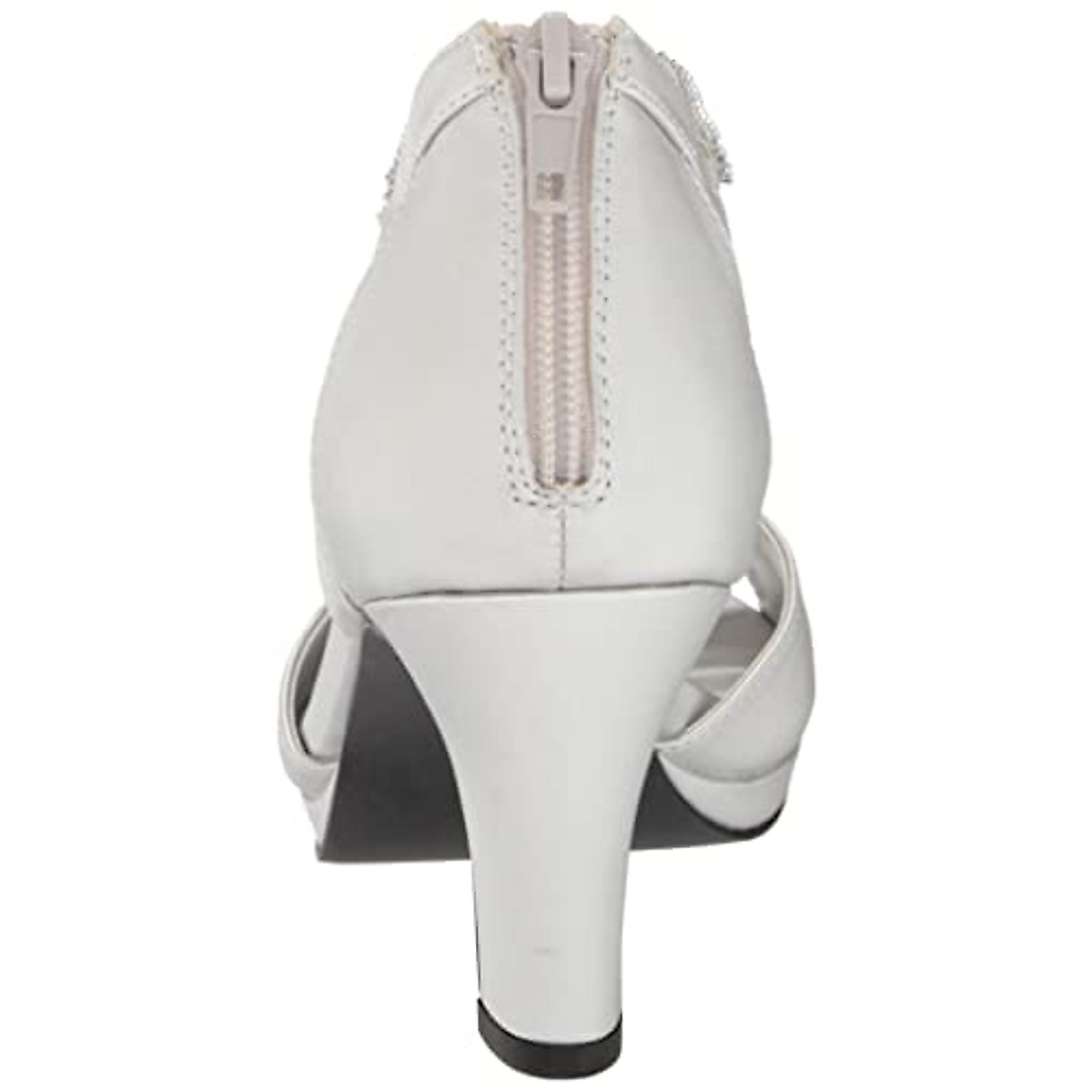 Easy Street Women's Flash Heeled Sandal, Silver Satin, 8