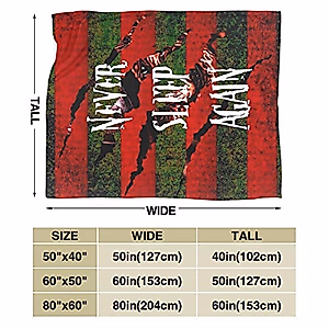 Needlove Ultra Soft Flannel Fleece Blanket Freddy Krueger Never Sleep Again Stylish Bedroom Living 60"x50" Room Sofa Warm Blanket for Adult